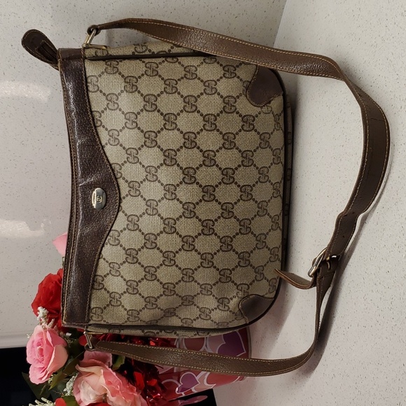 Gucci | Bags | Gucci Monogram Leather Shoulder Bag | Poshmark